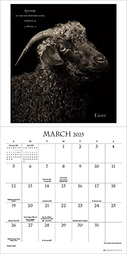 I Am Goat 2023 Wall Calendar: Animal Portrait Photography by Kevin Horan and Wisdom From Nature's Philosophers | 12" x 24" Open | Amber Lotus Publishing