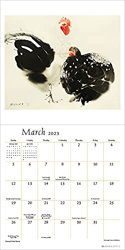 The Artful Chicken 2023 Wall Calendar: Brush & Ink Watercolor Paintings