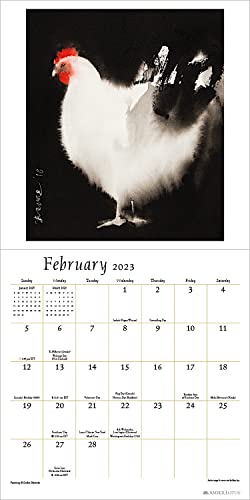 The Artful Chicken 2023 Wall Calendar: Brush & Ink Watercolor Paintings