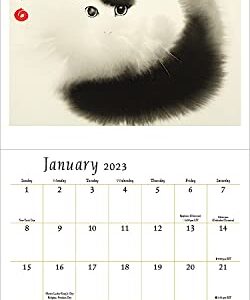 The Artful Cat 2023 Wall Calendar: Brush & Ink Watercolor Paintings