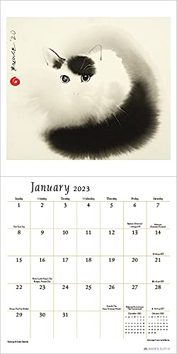 The Artful Cat 2023 Wall Calendar: Brush & Ink Watercolor Paintings