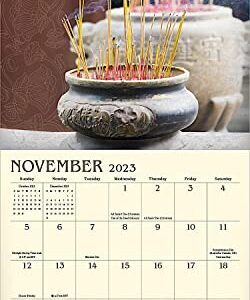 Meditation 2023 Wall Calendar | 12" x 24" Open | Amber Lotus Publishing