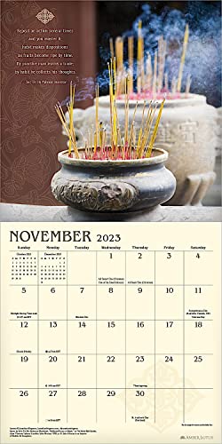 Meditation 2023 Wall Calendar | 12" x 24" Open | Amber Lotus Publishing