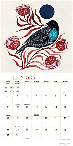 Feathered Friends 2023 Wall Calendar: Watercolor Bird Illustrations by Geninne Zlatkis | 12" x 24" Open | Amber Lotus Publishing