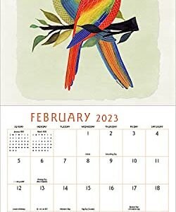 Feathered Friends 2023 Wall Calendar: Watercolor Bird Illustrations by Geninne Zlatkis | 12" x 24" Open | Amber Lotus Publishing