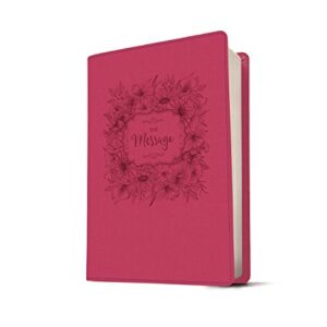 The Message Large Print (Leather-Look, Dusty Rose Floral): The Bible in Contemporary Language