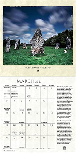 Sacred Celtic Sites 2023 Wall Calendar: And Other Places of Power in Britain and Ireland | 12" x 24" Open | Amber Lotus Publishing