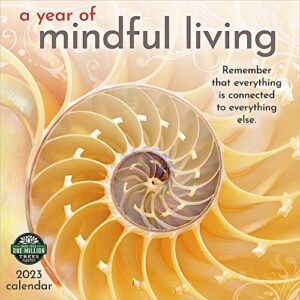 a year of mindful living 2023 wall calendar | 12" x 24" open | amber lotus publishing