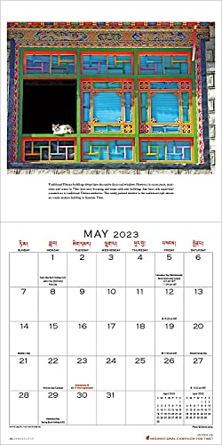 The Colors of Tibet 2023 Wall Calendar by International Campaign for Tibet | 12" x 24" Open | Amber Lotus Publishing