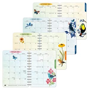 Geninne Zlatkis 2024 Weekly Planner: Birds of a Feather | Travel-Size 12-Month Calendar | Compact 5" x 7" | Flexible Cover, Wire-O Binding, Elastic Closure, Inner Pockets