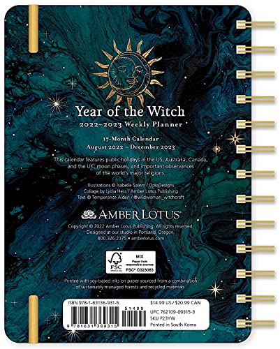 Year of the Witch 2022 - 2023 Weekly Planner: On-the-Go 17-Month Calendar with Pocket (Aug 2022 - Dec 2023, 5" x 7" closed)