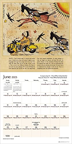 The Lakota Way 2023 Wall Calendar: Native American Wisdom on Ethics and Character | 12" x 24" Open | Amber Lotus Publishing