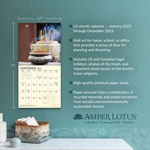 Meditation 2023 Wall Calendar | 12" x 24" Open | Amber Lotus Publishing