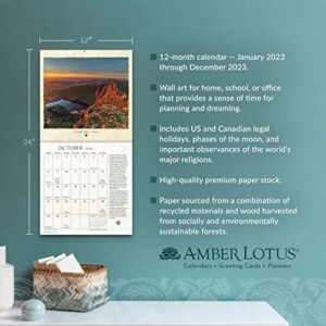 Sacred Celtic Sites 2023 Wall Calendar: And Other Places of Power in Britain and Ireland | 12" x 24" Open | Amber Lotus Publishing