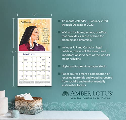 Women Who Rock Our World 2023 Wall Calendar | 12" x 24" Open | Amber Lotus Publishing