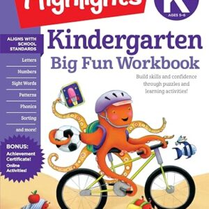 Kindergarten Big Fun Workbook: 256-Page Kindergarten Activity Book Full of Kindergarten Math, Reading, Writing Practice, Phonics, Puzzles and More (Highlights Big Fun Activity Workbooks)