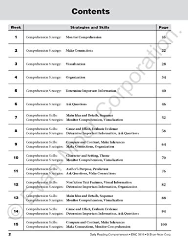 Evan-Moor Daily Reading Comprehension, Grade 6 - Homeschooling & Classroom Resource Workbook, Reproducible Worksheets, Teaching Edition, Fiction and Nonfiction, Lesson Plans, Test Prep