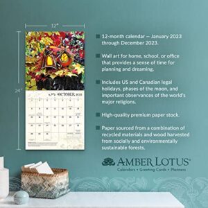 Fairy Houses 2023 Wall Calendar by Sally Smith | 12" x 24" Open | Amber Lotus Publishing