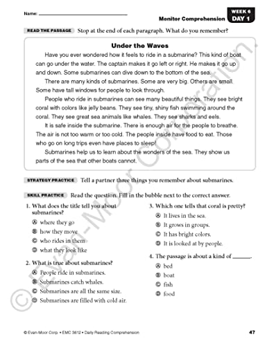 Evan-Moor Daily Reading Comprehension, Grade 2, Teacher's Edition, Print (9781629384757)