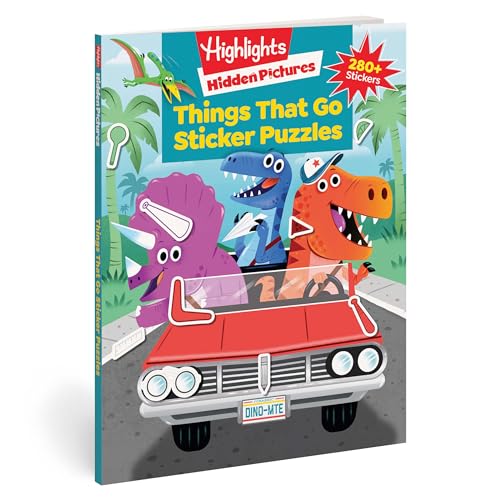 Things That Go Sticker Puzzles: Transportation Activity Book of Cars, Trucks, Planes and More, Hidden Pictures Puzzles with 280 Stickers for Kids 3 and Up (Highlights Sticker Hidden Pictures)