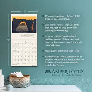 Pema Chodron 2023 Wall Calendar: Awakening the Heart - A Year of Inspirational Quotes | 12" x 24" Open | Amber Lotus Publishing