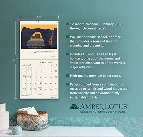 Pema Chodron 2023 Wall Calendar: Awakening the Heart - A Year of Inspirational Quotes | 12" x 24" Open | Amber Lotus Publishing