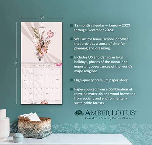 FIREWEED 2023 Wall Calendar: Made of Magic | 12" x 24" Open | Amber Lotus Publishing