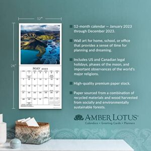 The Soul of Iceland 2023 Wall Calendar: Traveling Through the Land of Fire and Ice | 12" x 24" Open | Amber Lotus Publishing