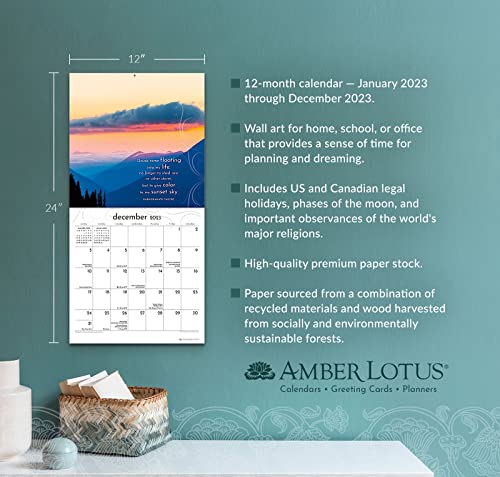 A Year of Mindful Living 2023 Wall Calendar | 12" x 24" Open | Amber Lotus Publishing