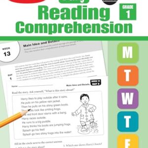 Evan-Moor Daily Reading Comprehension, Grade 1 - Homeschooling & Classroom Resource Workbook, Reproducible Worksheets, Teaching Edition, Fiction and Nonfiction, Lesson Plans, Test Prep