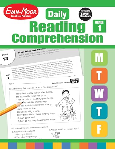 Evan-Moor Daily Reading Comprehension, Grade 1 - Homeschooling & Classroom Resource Workbook, Reproducible Worksheets, Teaching Edition, Fiction and Nonfiction, Lesson Plans, Test Prep