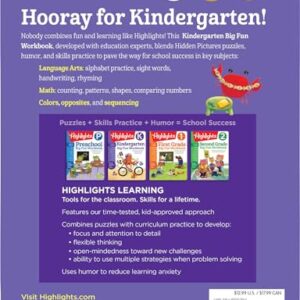 Kindergarten Big Fun Workbook: 256-Page Kindergarten Activity Book Full of Kindergarten Math, Reading, Writing Practice, Phonics, Puzzles and More (Highlights Big Fun Activity Workbooks)