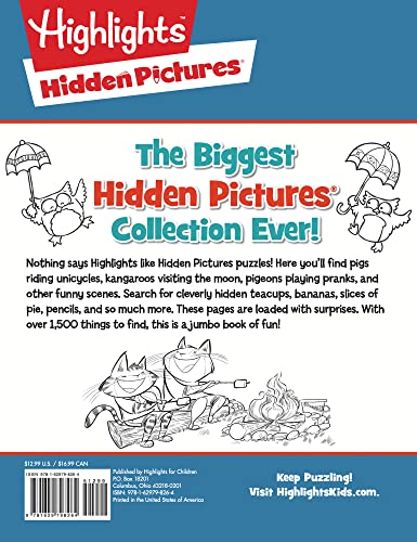 Jumbo Book of Hidden Pictures: Jumbo Activity Book, 200+ Seek-and-Find Puzzles, Classic Black and White Hidden Pictures Puzzles, Highlights Puzzle Book for Kids (Highlights Jumbo Books & Pads)