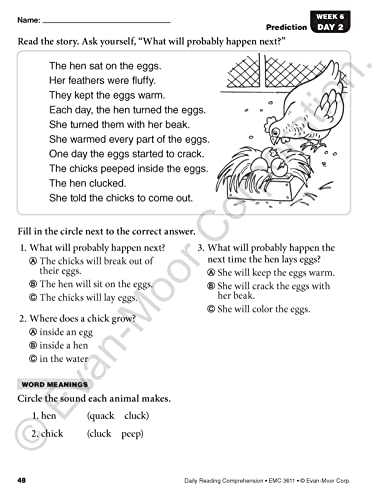 Evan-Moor Daily Reading Comprehension, Grade 1 - Homeschooling & Classroom Resource Workbook, Reproducible Worksheets, Teaching Edition, Fiction and Nonfiction, Lesson Plans, Test Prep