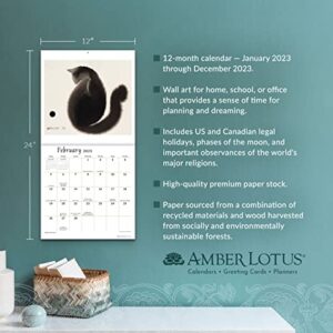 The Artful Cat 2023 Wall Calendar: Brush & Ink Watercolor Paintings