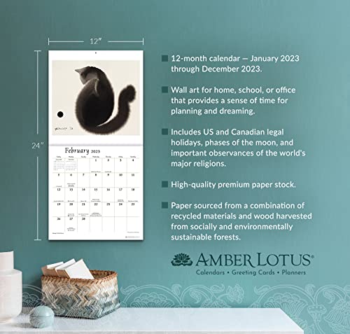 The Artful Cat 2023 Wall Calendar: Brush & Ink Watercolor Paintings