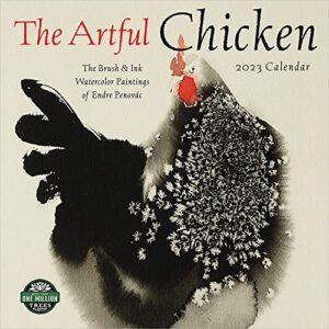 the artful chicken 2023 wall calendar: brush & ink watercolor paintings