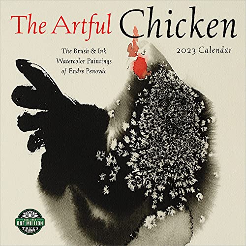 The Artful Chicken 2023 Wall Calendar: Brush & Ink Watercolor Paintings