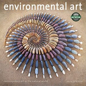 environmental art 2024 wall calendar: contemporary art in the natural world | 12" x 24" open | amber lotus publishing