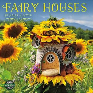 fairy houses 2023 wall calendar by sally smith | 12" x 24" open | amber lotus publishing