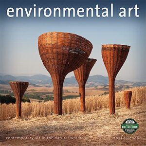 environmental art 2023 wall calendar: contemporary art in the natural world | 12" x 24" open | amber lotus publishing