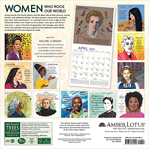 Women Who Rock Our World 2023 Wall Calendar | 12" x 24" Open | Amber Lotus Publishing