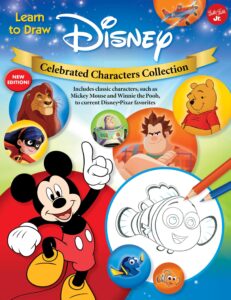 learn to draw disney celebrated characters collection: new edition! includes classic characters, such as mickey mouse and winnie the pooh, to current disney/pixar favorites (licensed learn to draw)