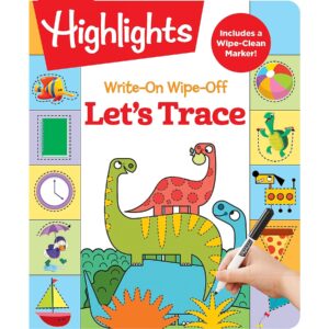 write-on wipe-off let's trace: dry erase letter tracing workbook for kids, wipe clean activity book with marker (highlights™ write-on wipe-off fun to learn activity books)