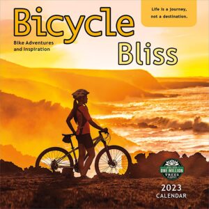 bicycle bliss 2023 wall calendar: bike adventures and inspiration | 12" x 24" open | amber lotus publishing