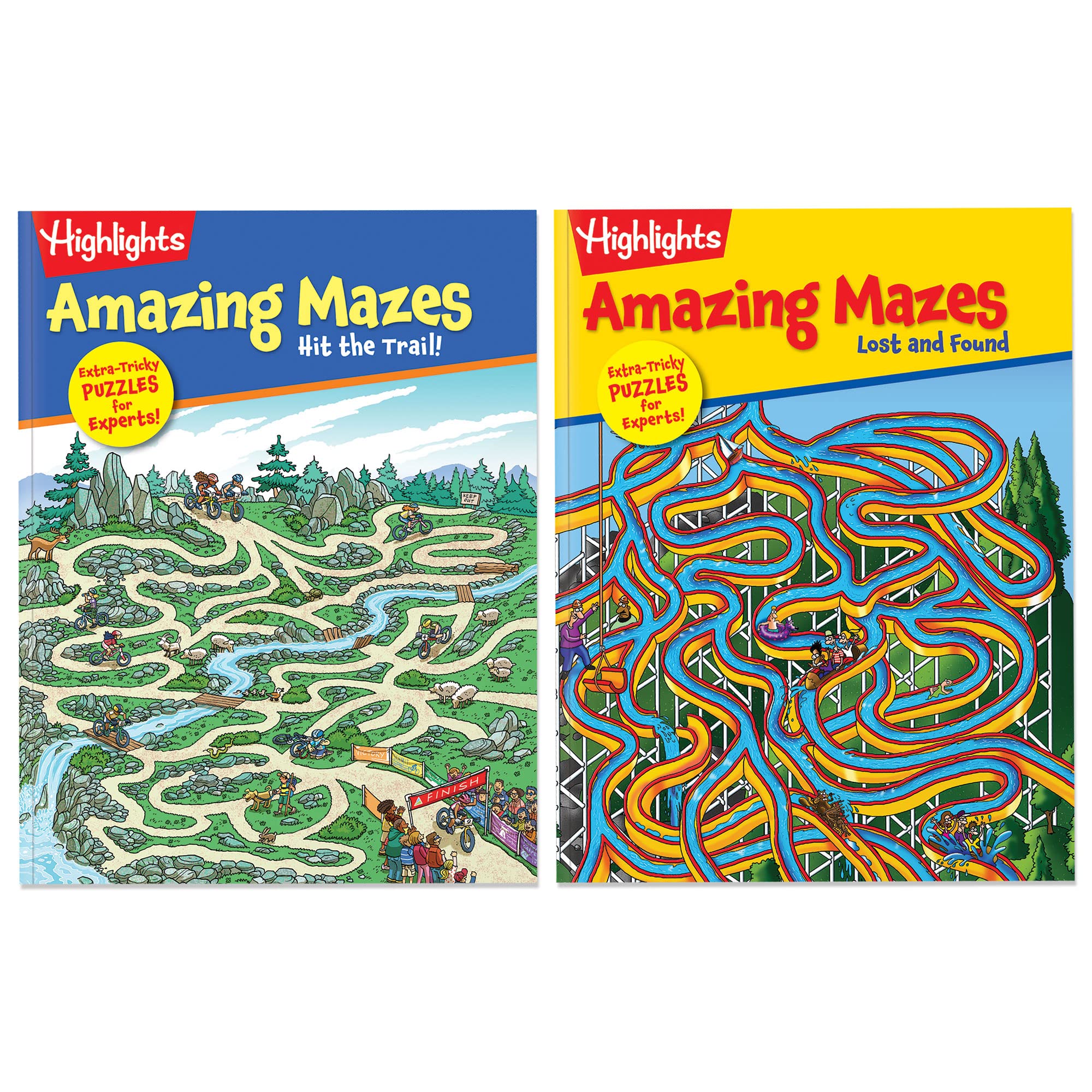 Highlights Amazing Mazes Expert Maze Books for Kids Ages 6 and Up, 144 Pages, 2-Pack of Activity Books for Kids, Screen Free Fun and Challenging Mazes for Kids