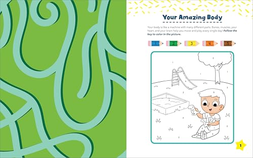 Human Body Preschool Activity Book: Hands-On Learning with Mazes, Coloring, and More!