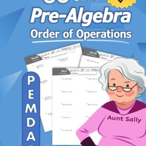 Pre-Algebra: Order of Operations (PEMDAS): Pre-Algebra Practice Problems with Step-by-Step Answers, Middle School Math Workbook - 9th grade - Ages ... – Easy Learning Worksheets - With Answer Key