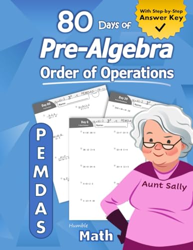 Pre-Algebra: Order of Operations (PEMDAS): Pre-Algebra Practice Problems with Step-by-Step Answers, Middle School Math Workbook - 9th grade - Ages ... – Easy Learning Worksheets - With Answer Key