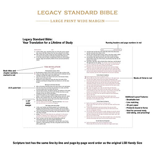 Legacy Standard Bible, Large Print Wide Margin - Paste-Down Black Faux Leather (LSB)